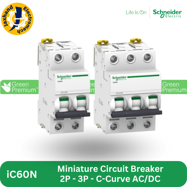 Schneider iC60N 20kAic AC/DC Miniature Circuit Breakers - 2A -63A 230V-415V 100% Authentic ...