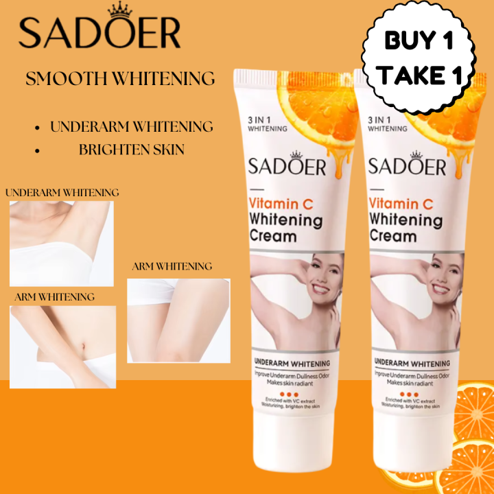 (BUY 1 TAKE 1)SADOER VITAMIN C UNDERARM WHITENING CREAM FOR DARK AREA TENDER BRIGHTENING AND ...