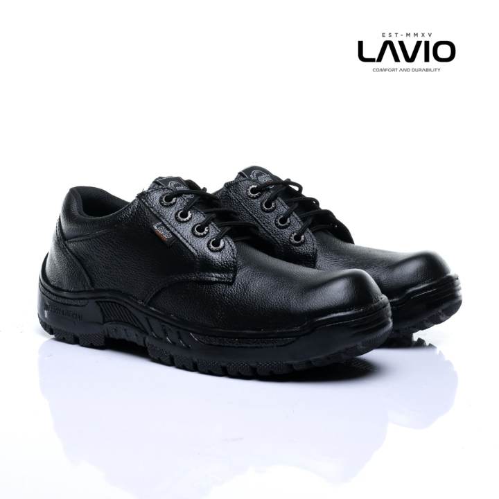 Lavio Sepatu Safety Boots Kerja Kantoran Hitam Original Mars Ujung Besi ...