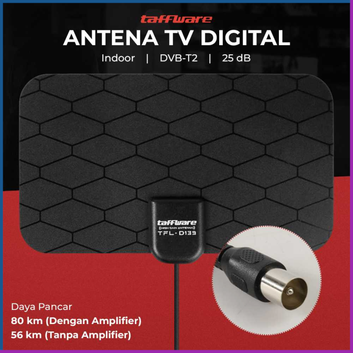 COD Antena TV Digital Indoor DVB-T2 25dB Grid Jack Male Plug - TFL-D139 / Antena TV Digital 4K ...