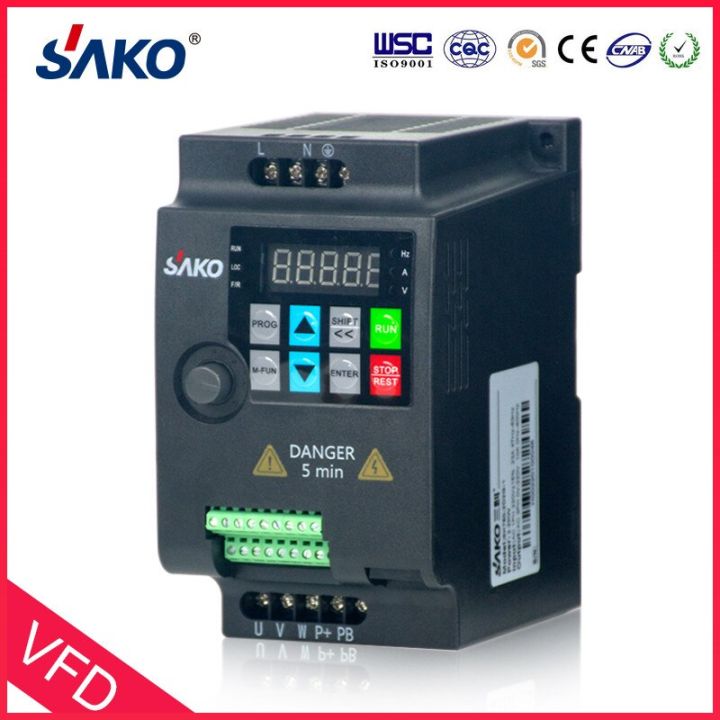 SAKO SKI780 220V 0.75KW/1.5KW/2.2KW 1HP Mini VFD Variable Frequency Drive Converter for Motor ...