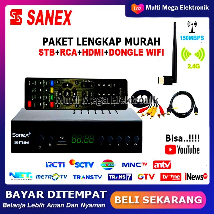 SET TOP BOX TV DIGITAL SANEX DVBT2 / SET TOP BOX UNTUK TV TABUNG / STB ...