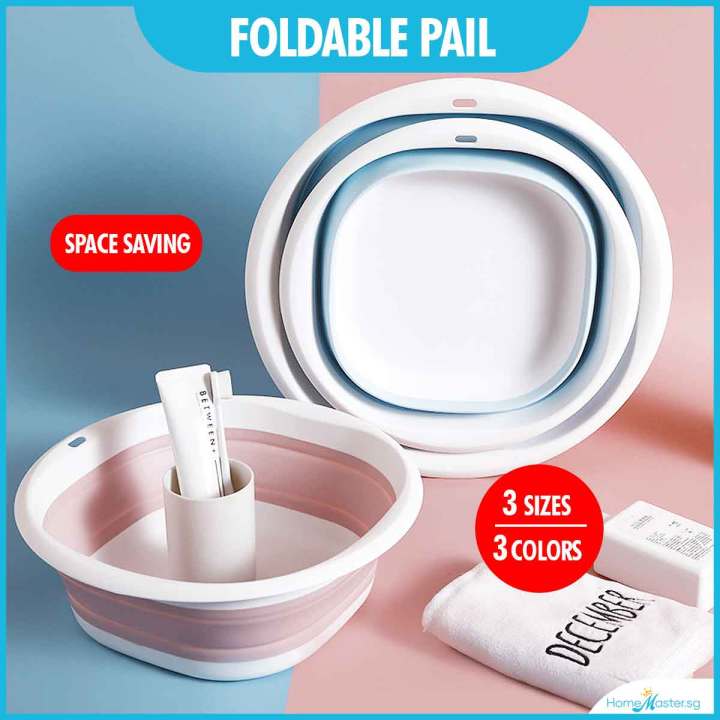 [SG Ready Stock] Foldable Pail*Collapsible Basin* Laundry Bucket*Space ...