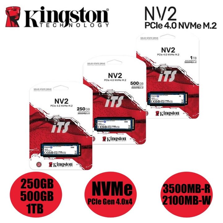 Kingston NV2 NVMe PCIe Gen 4.0 x 4 SSD (250GB/500GB/1TB) | Lazada