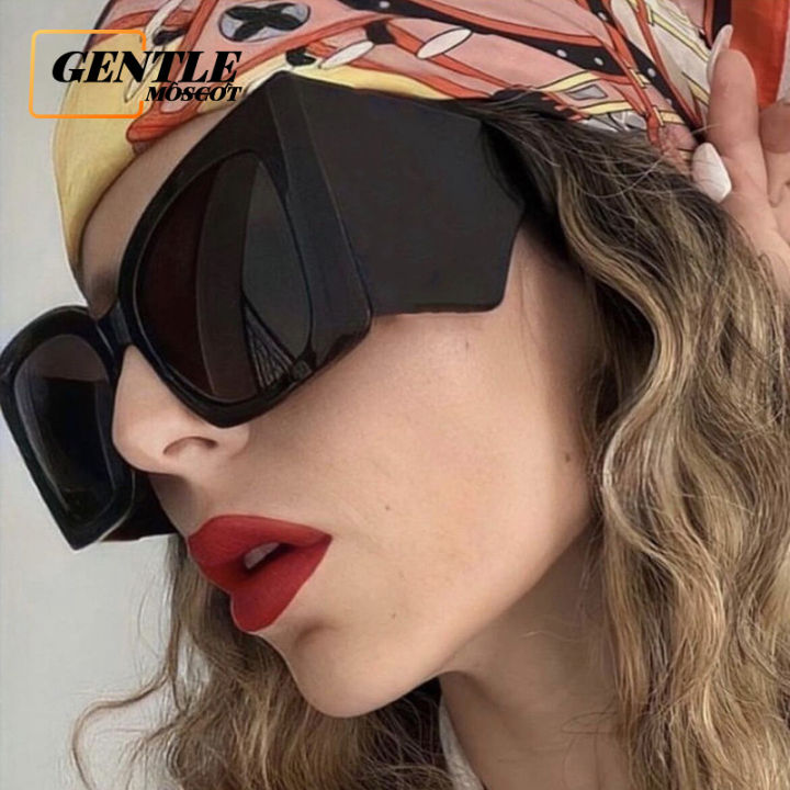 (GENTLE MOSCOT) Western Style Oversized Sunglasses for Women Anti UV ...
