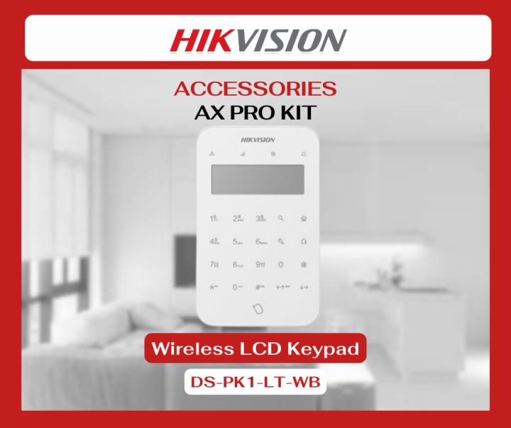 Hikvision Wireless LCD Keypad รุ่น DS-PK1-LT-WB คีย์บอร์ด ควบคุมระบบไร้ ...