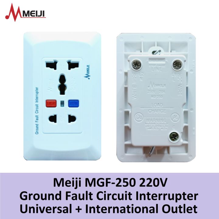 MEIJI MGF-250 GFCI Ground Fault Circuit Interrupter Universal ...