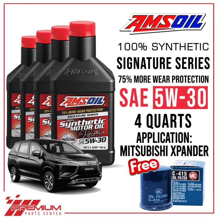 AMSOIL Signature Series 5W-30 100% Synthetic Motor Oil 4 Quarts FREE ...