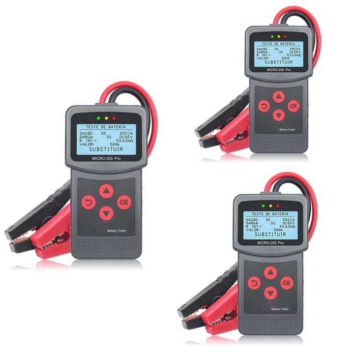 Micro-200 Pro Car Motorcycle Battery Tester 12/24V Multi-Language ...