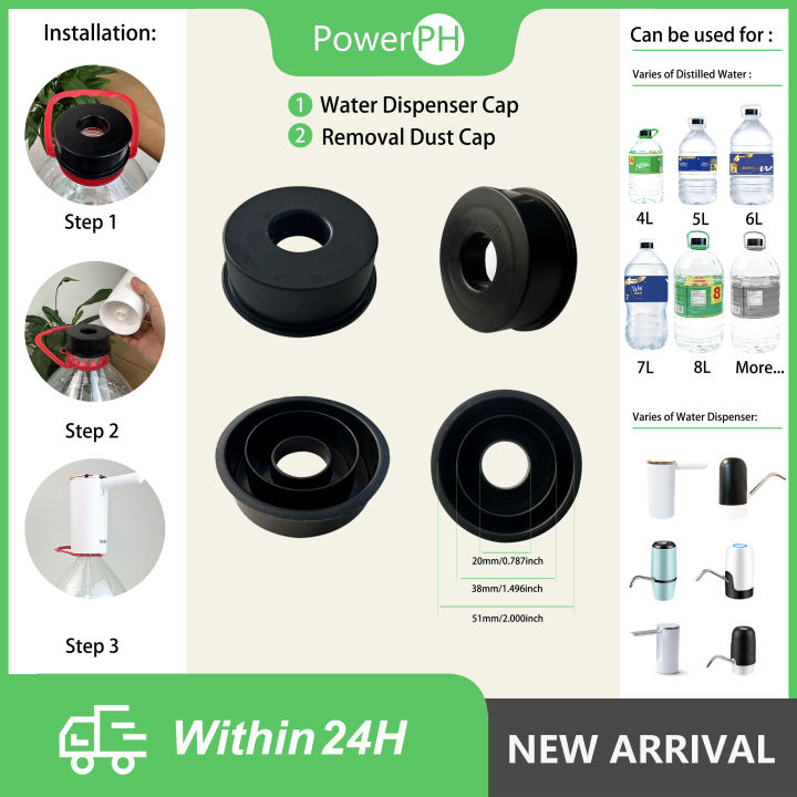 POWERPH Water Dispenser Transfer Bottle Cap For 4L 5L 6L 7L 8L Wilkins Absolute Distilled ...