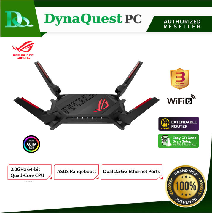 ASUS ROG Rapture GT-AX6000 Dual-Band WiFi 6 Extendable Gaming Router ...