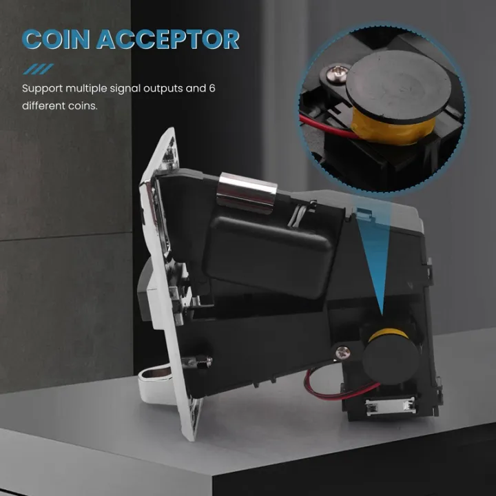 3X Multi Coin Acceptor Electronic Roll Down 4P Port Electronic Coin ...