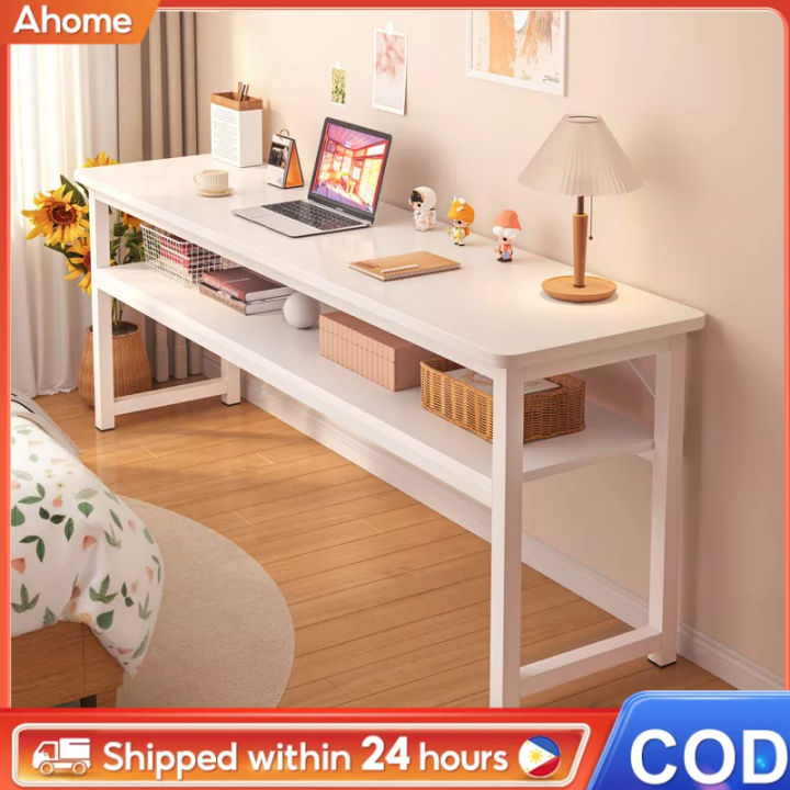 120/140/160cm 2 layers Table Writing Desk Solid Wood Living Room ...