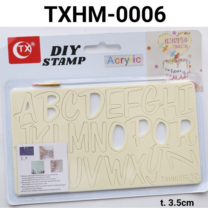 TXHM-0006 Cetakan fondant stamp stempel akrilik huruf besar | Lazada ...