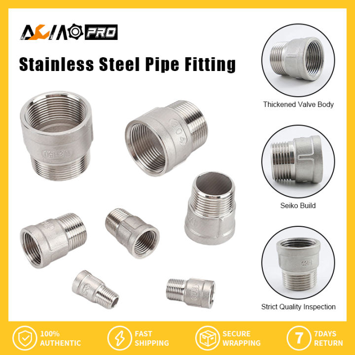 AumoPro 1pcs 304 Stainless Steel Pipe Fitting Reducing Inner Outer Wire ...