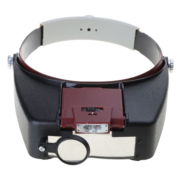 Illuminated Head Mount Magnifier Lens for Close Work Sewing Crafts Eye ...