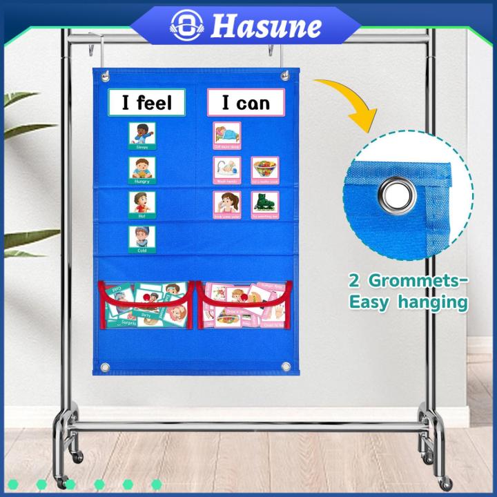 Hasune Kids Visual Schedule Routine Pocket Chart Sturdy Funny Daily ...