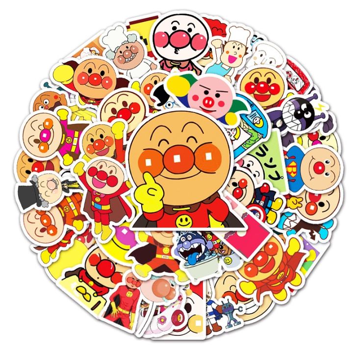 💥พร้อมส่ง💥Anime anpanman 麵包超人 50 แผ่น STICKER ลายการ์ตูนอะนิเมะ อันปัง ...