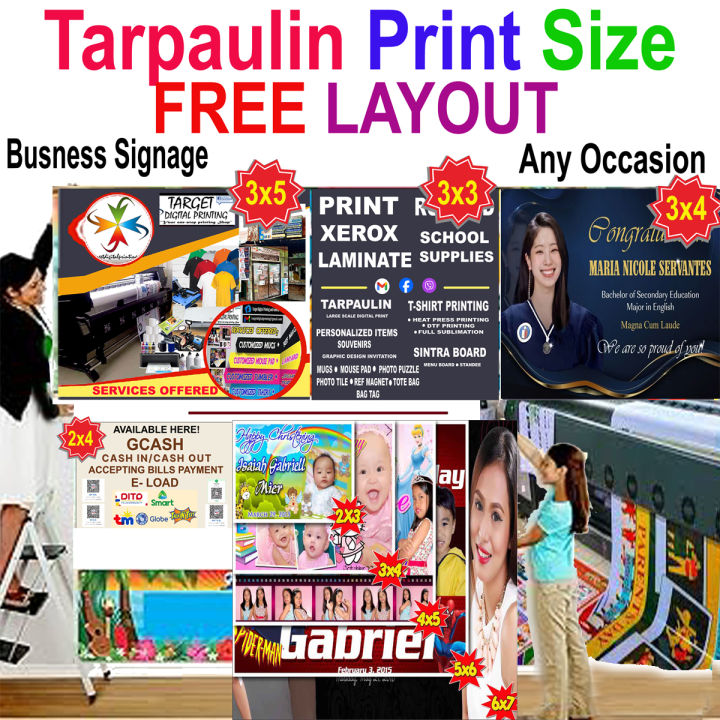 Tarpaulin Print FREE Layout Personalized with eyelet High Quality Print | Lazada PH