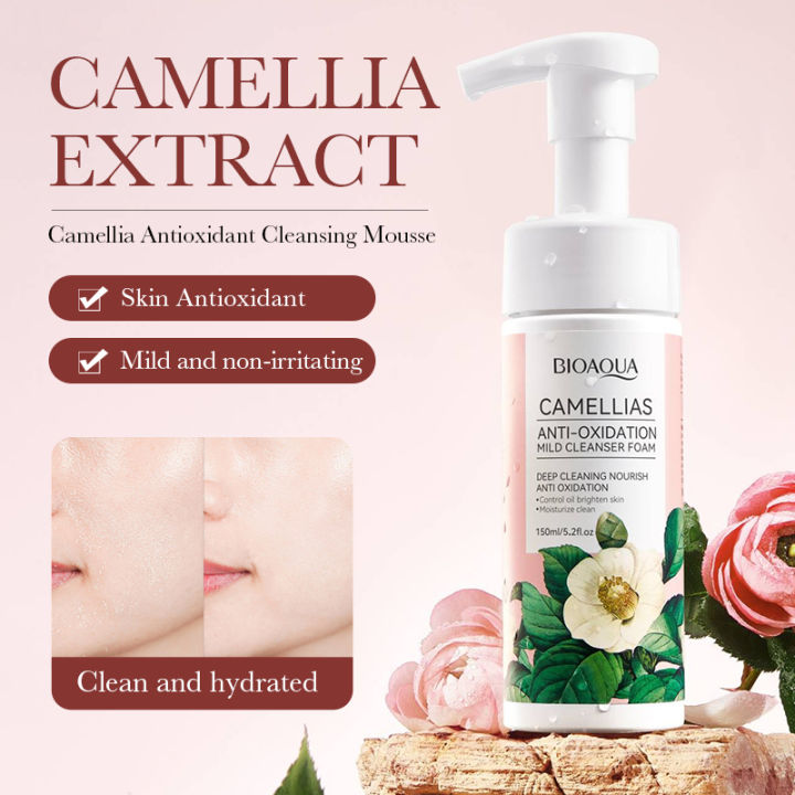 BIOAQUA Camellias Anti-Oxidation Mild Cleanser Foam Deep Cleaning ... BIOAQUA Camellias Anti-Oxidation Mild Cleanser Foam Deep Cleaning ...