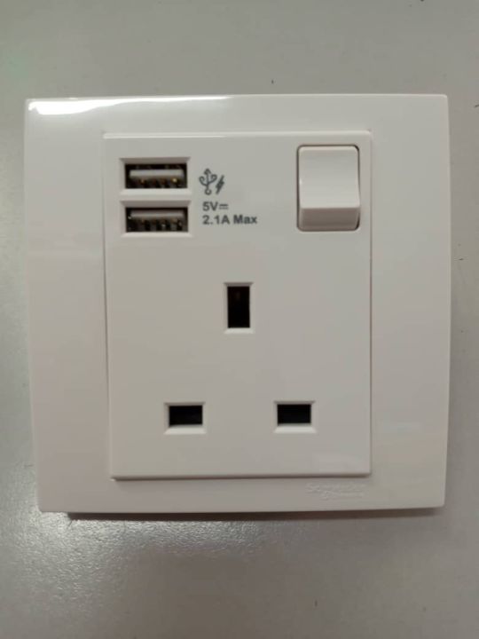 Vivace 13A Switch Socket c/w 2.1A USB | Lazada