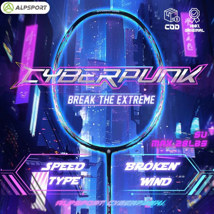 ALPSPORT. Cyberpunk carbon fiber badminton racket gift box set, ultra ...