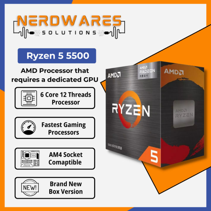 AMD Ryzen 5 5500 6 Cores 12 Threads AM4 CPU Socket Gaming Desktop Processor | Lazada PH
