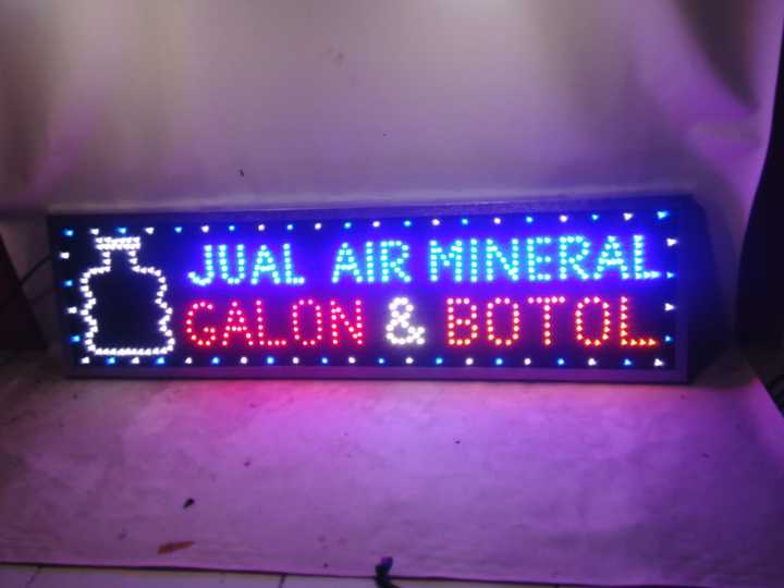 Tulisan lampu LED sign jual air mineral galon botol 100x30 cm | Lazada ...