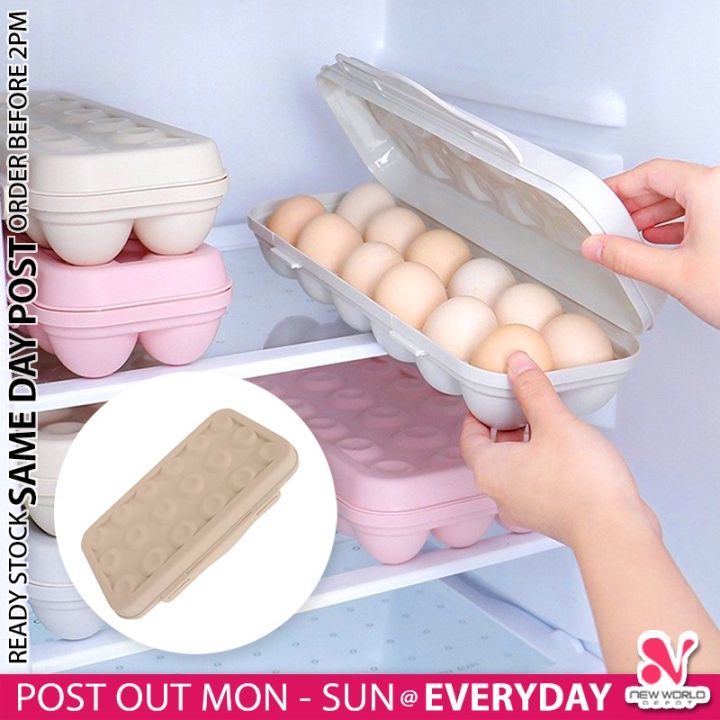 𝗦𝗧𝗔𝗖𝗞𝗔𝗕𝗟𝗘 》Egg Tray Holder Storage Box Eggs Break Protection Container ...