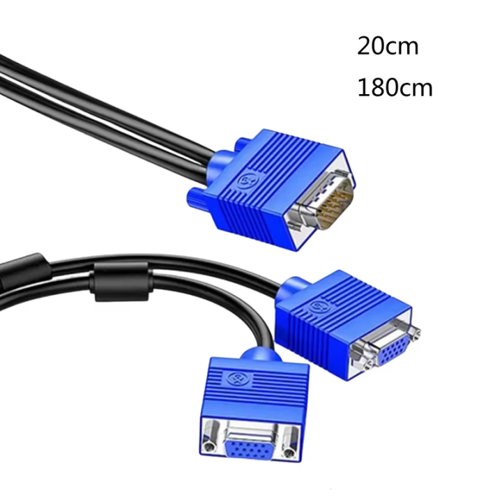 VGA Splitter Cable Fast Speed For Double Monitor Setups Coppered Cores ...