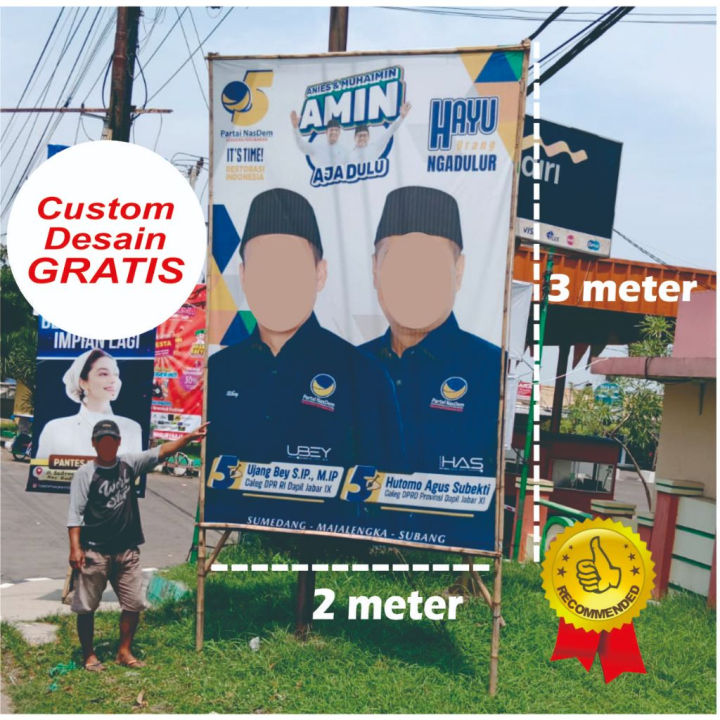 BALIHO BACKDROP BANNER SPANDUK UKURAN 2 X 3 METER DESAIN GRATIS CUSTOM ...