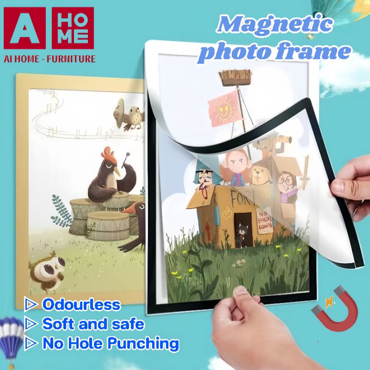Ai HOME】Set of 3 Magnetic Photo Frames A3, A4, A5 Size Staple Free Soft ...
