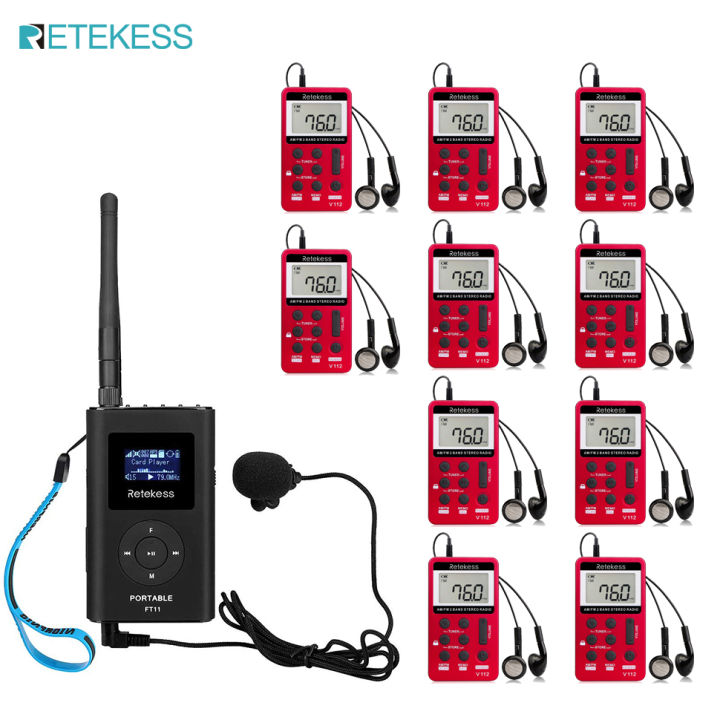 Retekess FT11 Portable FM Transmitter Low Power MP3 Broadcast Radio ...