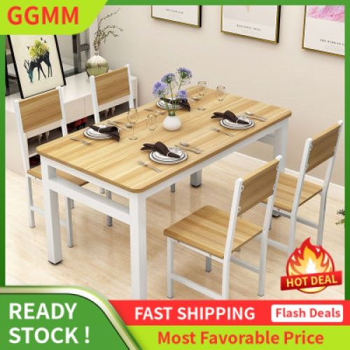 LZD Dining tables and chairs set 4 People Table Canteen Dining Room ...