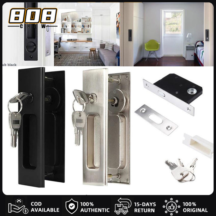 (3 Days Delivery)Black Sliding Door Lock With Key Sliding Door Lock ...