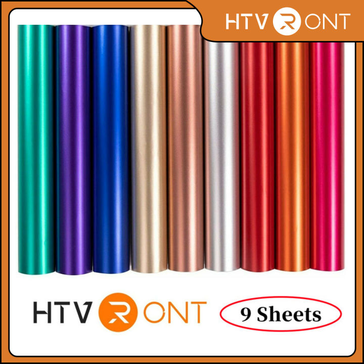HTVRONT 9pcs Matte Metallic Adhesive Vinyl Sheets Permanent Vinyl ...