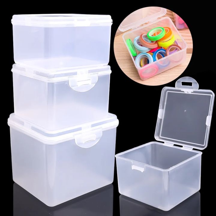 Clear Storage Box with Lid Rectangular Plastic Collection Case for ...