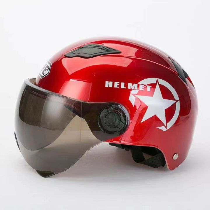 Star Logo Adult Unisex Motorcycle Helmet Bike Helmets Half Face Motor ...