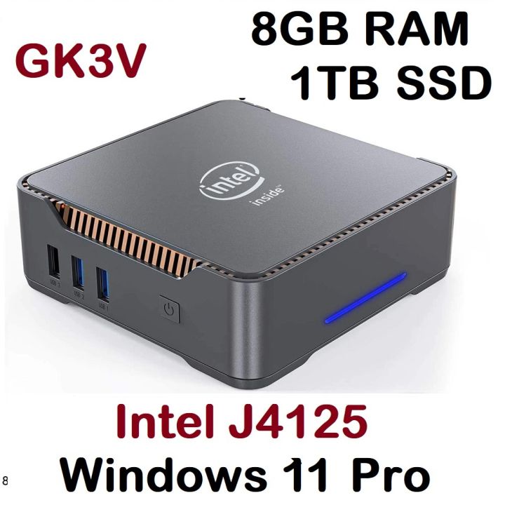 GK3V Pro Intel N5105 GK3V Intel J4125 Quad Core Mini PC DDR4 8GB 128GB ...