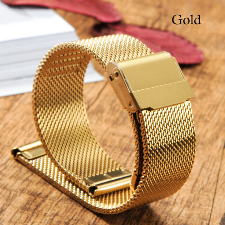 Milanese Loop Stainless Steel Mesh Watch Band Double Buckle Watchband ...