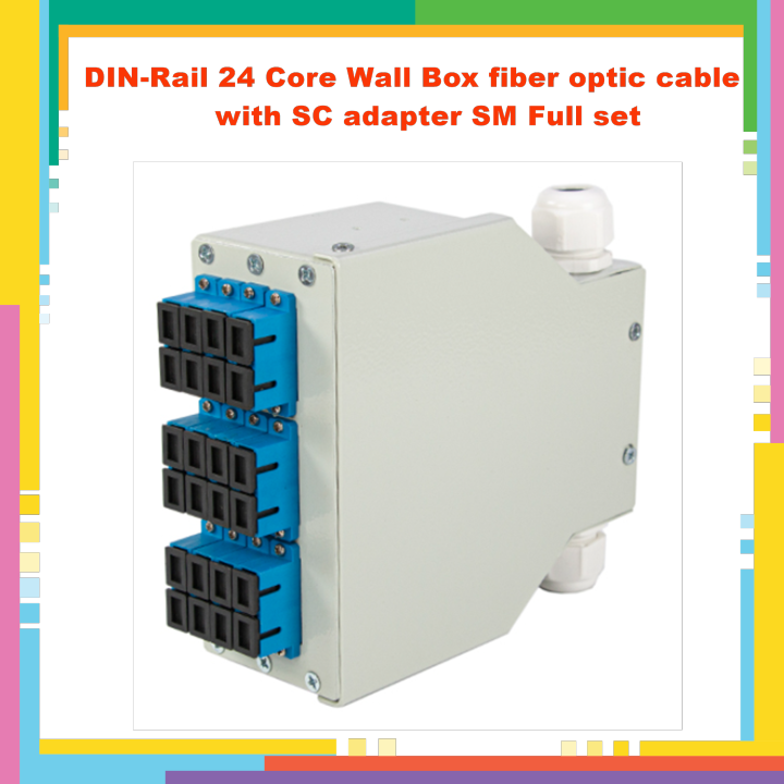 DIN-Rail 24 Core Wall Box fiber optic cable with SC adapter SM ...