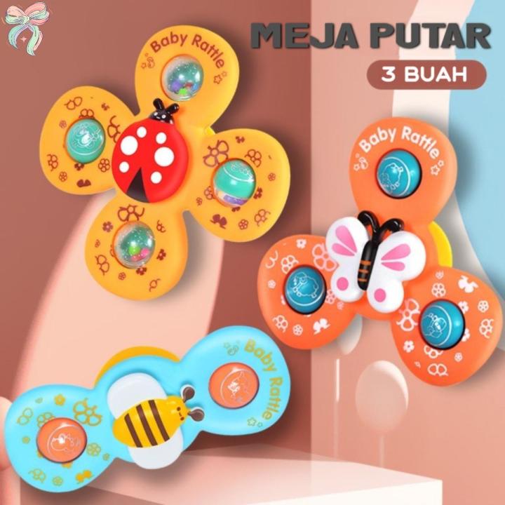 3-Piece Educational Baby Spinner Toy Set – Insect-Themed Early Learning ...