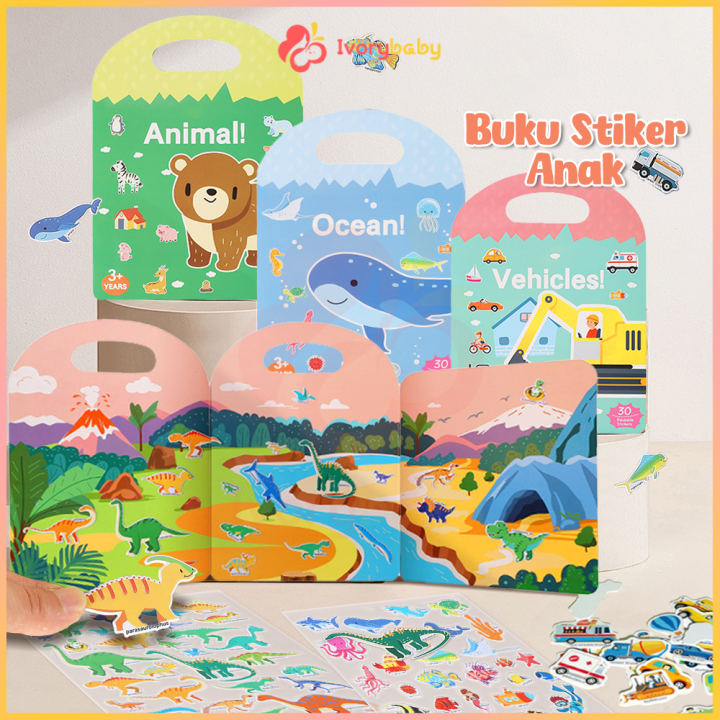 Ivorybaby Diy Mainan Buku Stiker Anak Bag Style Reusable Book Sticker ...