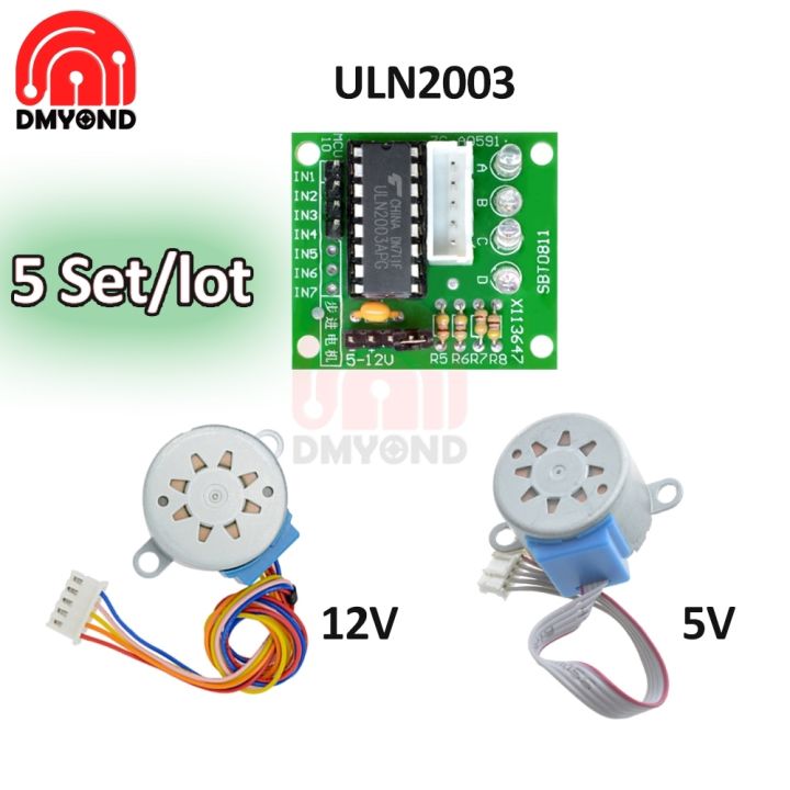 5 Set Smart Electronics 28BYJ-48 5V 12V 4 Phase Reduction DC Gear ...