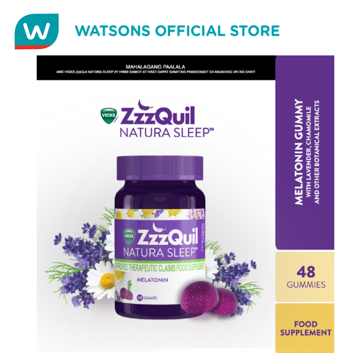 Vicks ZzzQuil Natura Sleep 24/48 gummies Wildberry Vanilla Flavour ...