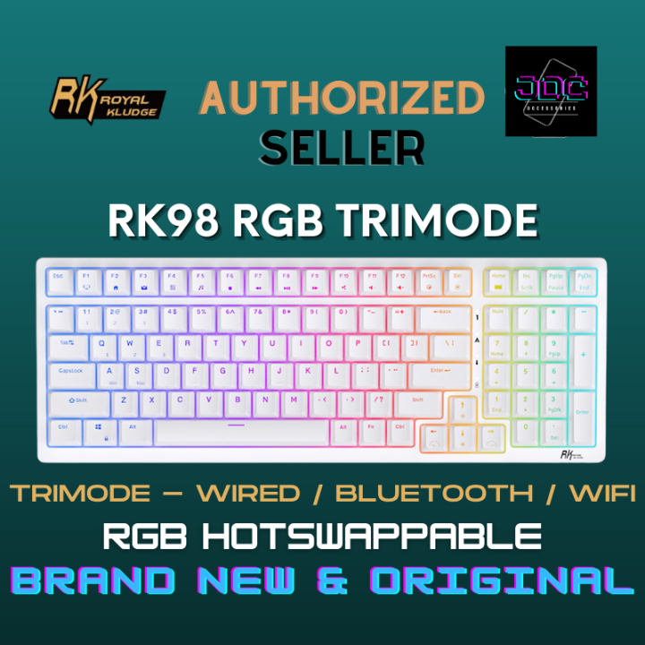 Royal Kludge RK98 Mechanical Keyboard Hotswap RGB Trimode Wired ...