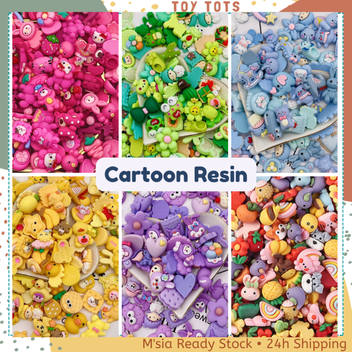 CUTE RESIN FOR KIDS Flatback Colourful Cartoon Resin Matte Cabochon DIY ...