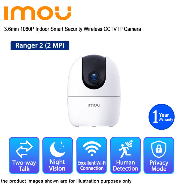 IMOU Ranger 2 3.6mm 2MP 1080P Indoor Smart Security Wireless CCTV IP ...