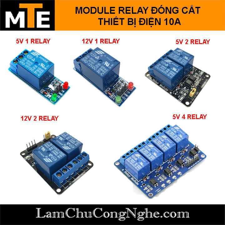 "Module relay 5V, 12V đóng cắt thiết bị điện 10A | Lazada.vn
