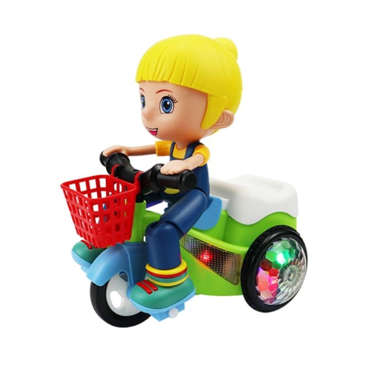 Electric Stunt Bike Toy Kids Music Tricycle Toy Children Interactive ...